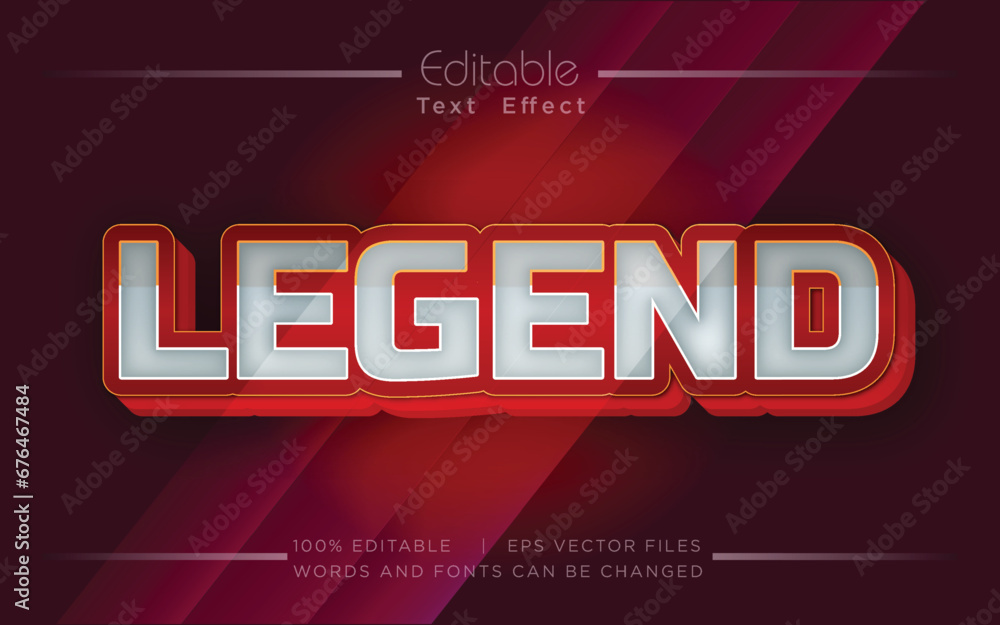 Legend 3D Text Effect 100 Editable EPS File Word And Font Can be ...