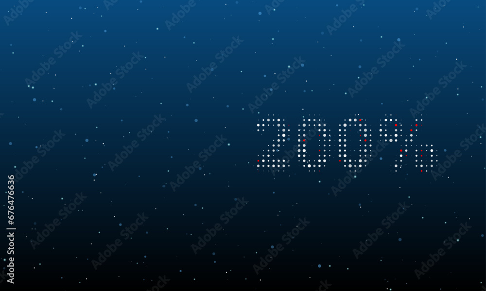 On the right is the 200 percent symbol filled with white dots ...