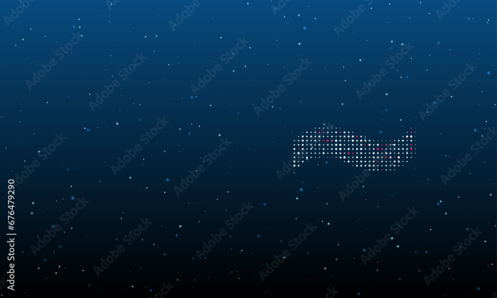 On the right is the tilde symbol filled with white dots. Background ...