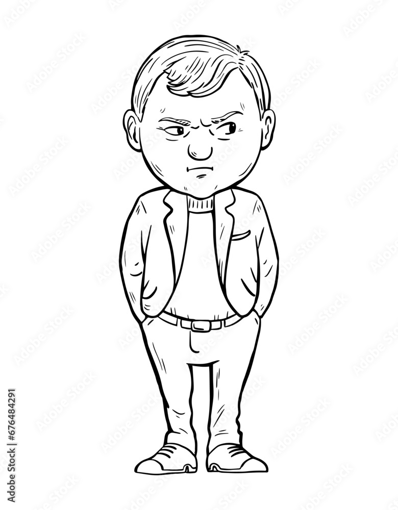 Skeptic man with a suspicious expression on his face. Mistrust and ...