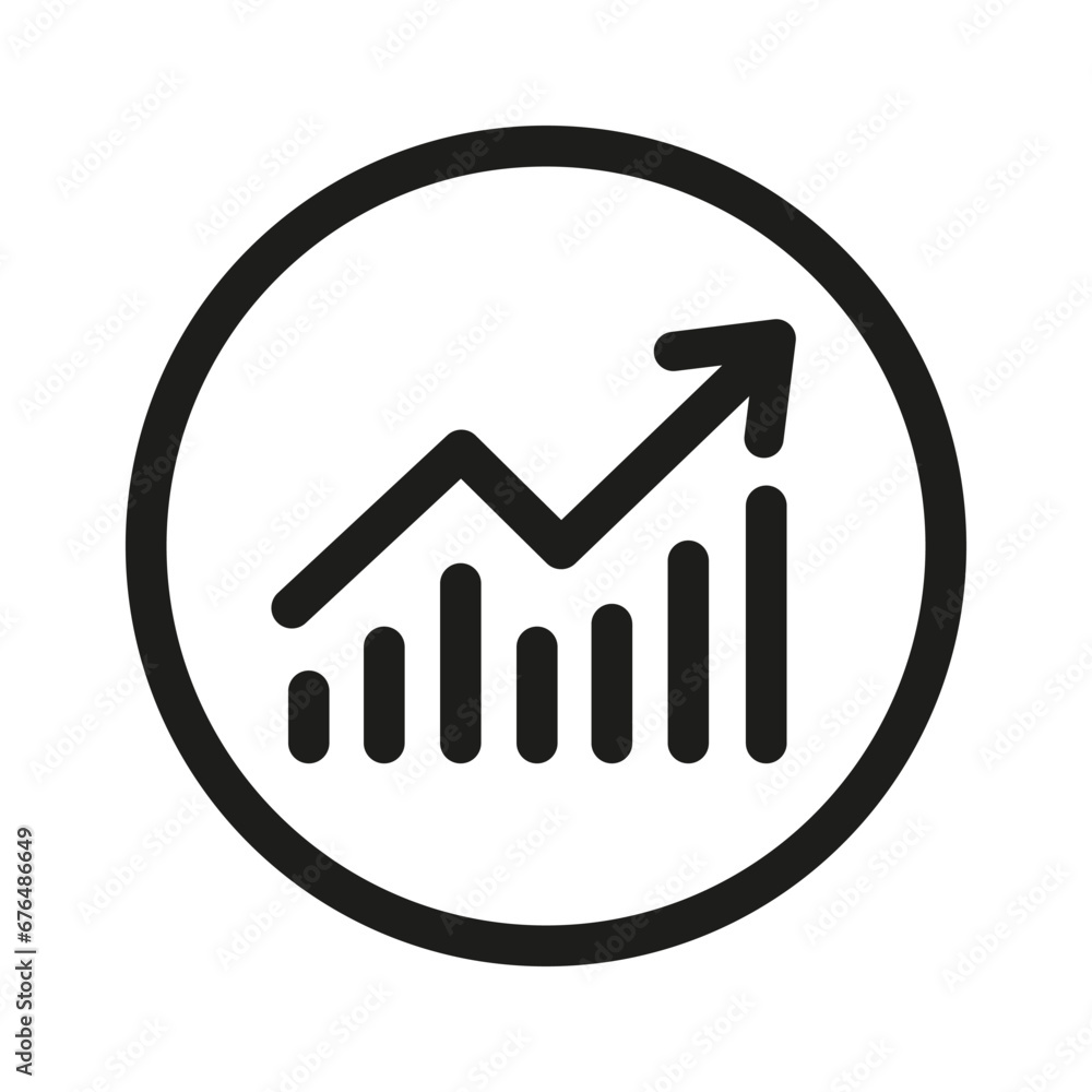 Graph stonk up Icon in trendy linear style isolated on white background ...