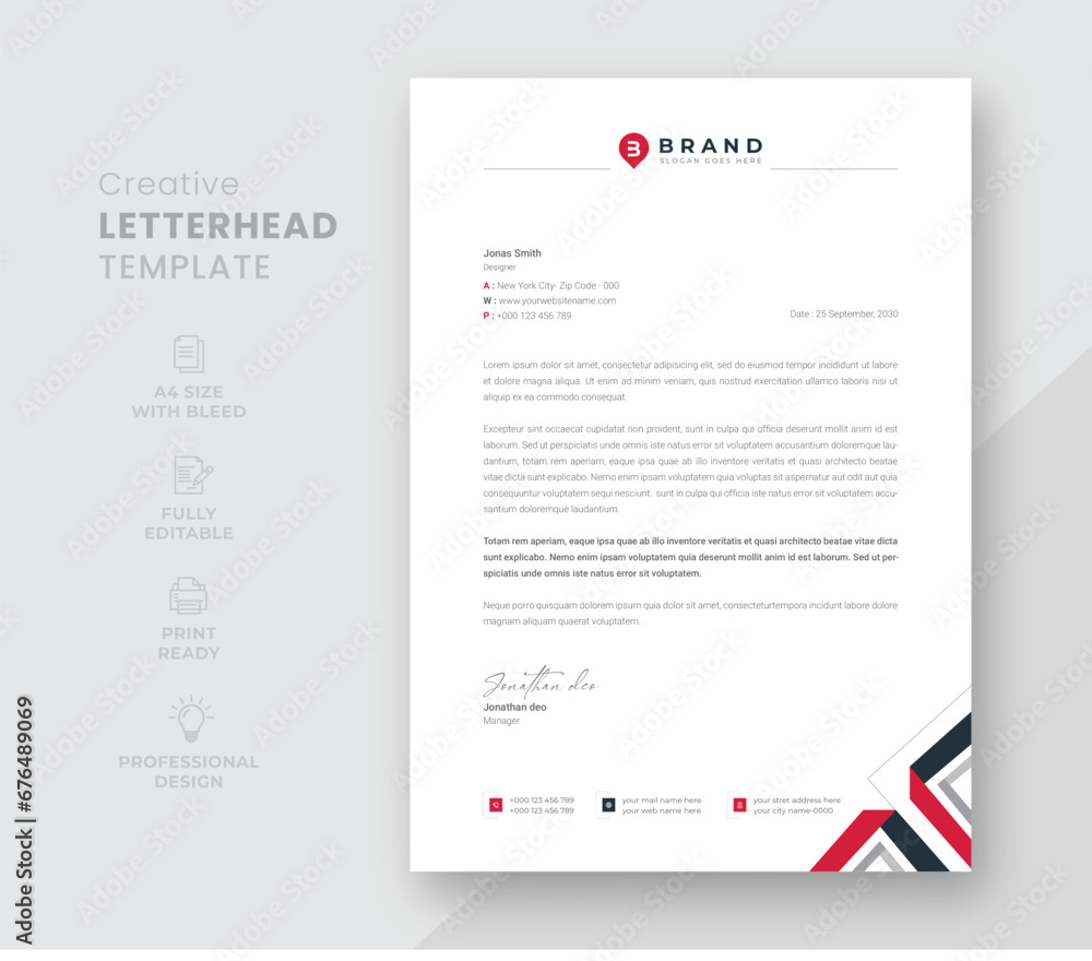 Creative modern corporate letterhead design, new letterhead template ...