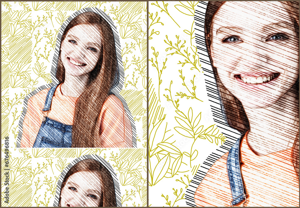 Colored Pencil Illustration Pattern Stock Template | Adobe Stock
