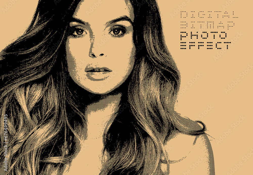 Digital Bitmap Photo Effect Stock Template | Adobe Stock