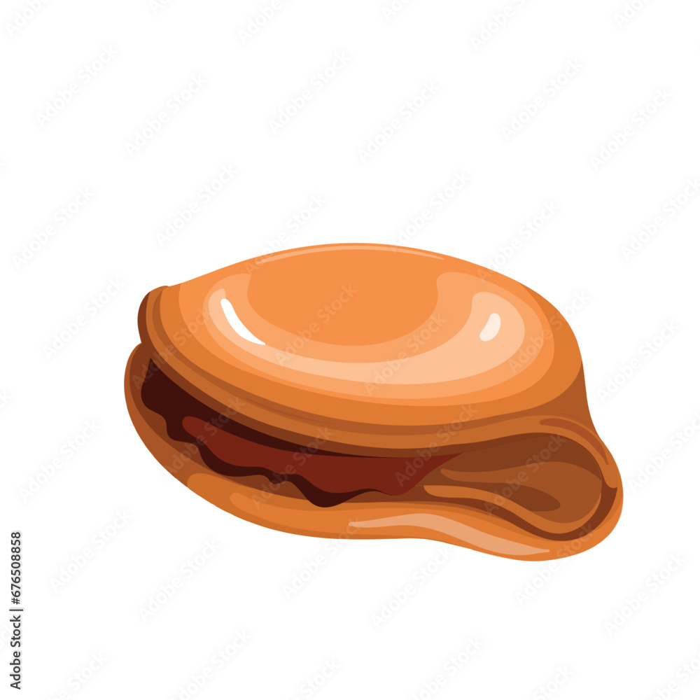 Mussel vector illustration. Cartoon isolated top view of one bivalve ...