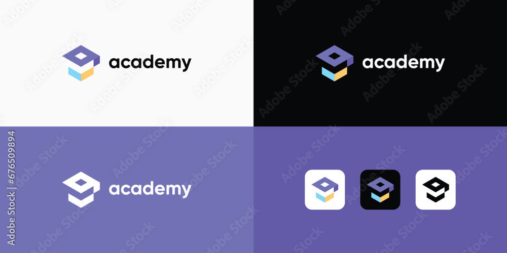Poster education logo design. academy logo vector modern – Wall Art ...