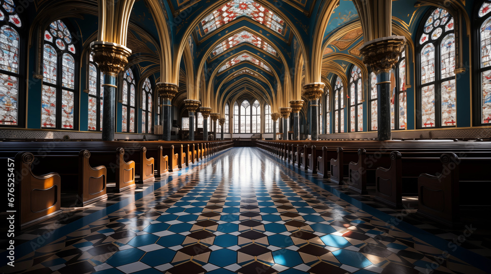 Resplendent Church Interior: A grand and resplendent interior of a ...