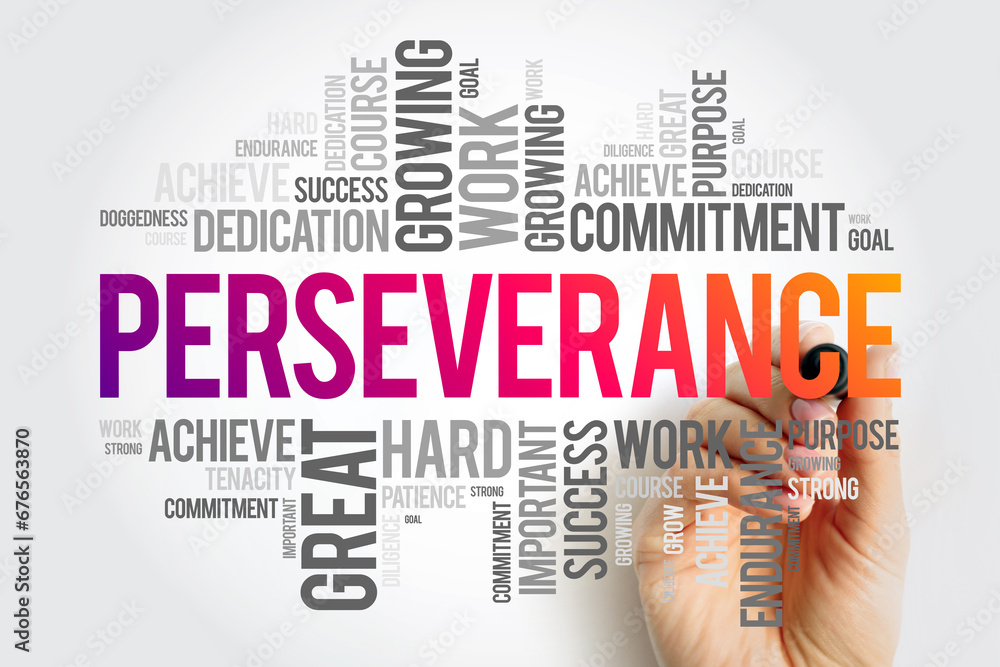 Perseverance word cloud collage, business concept background Stock ...