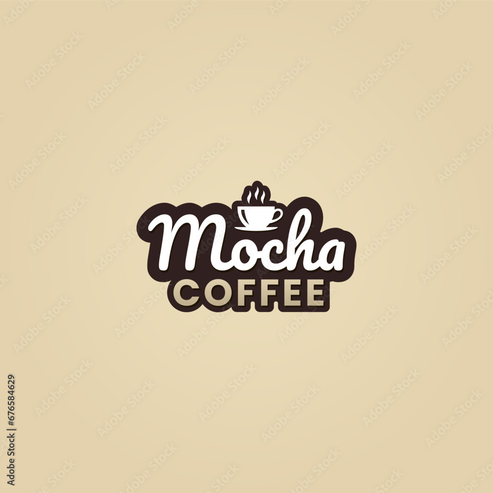 Mocha coffee logo or Mocha coffee label vector isolated in flat style ...
