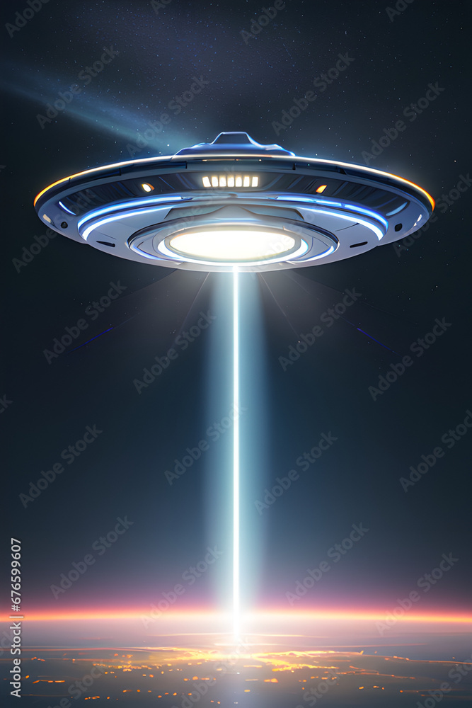 Extraterrestrial UFO - Unidentified Flying Object soaring through the ...