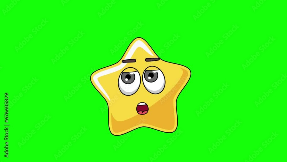 star cartoon facing with rolling eye, emoji emoticon animation Stock ...