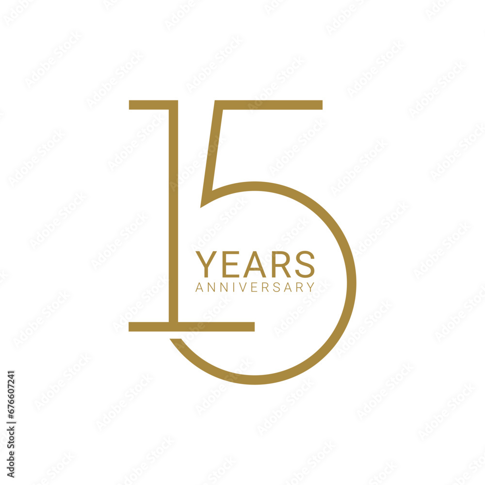15th, 15 Years Anniversary Logo, Vector Template Design element for ...