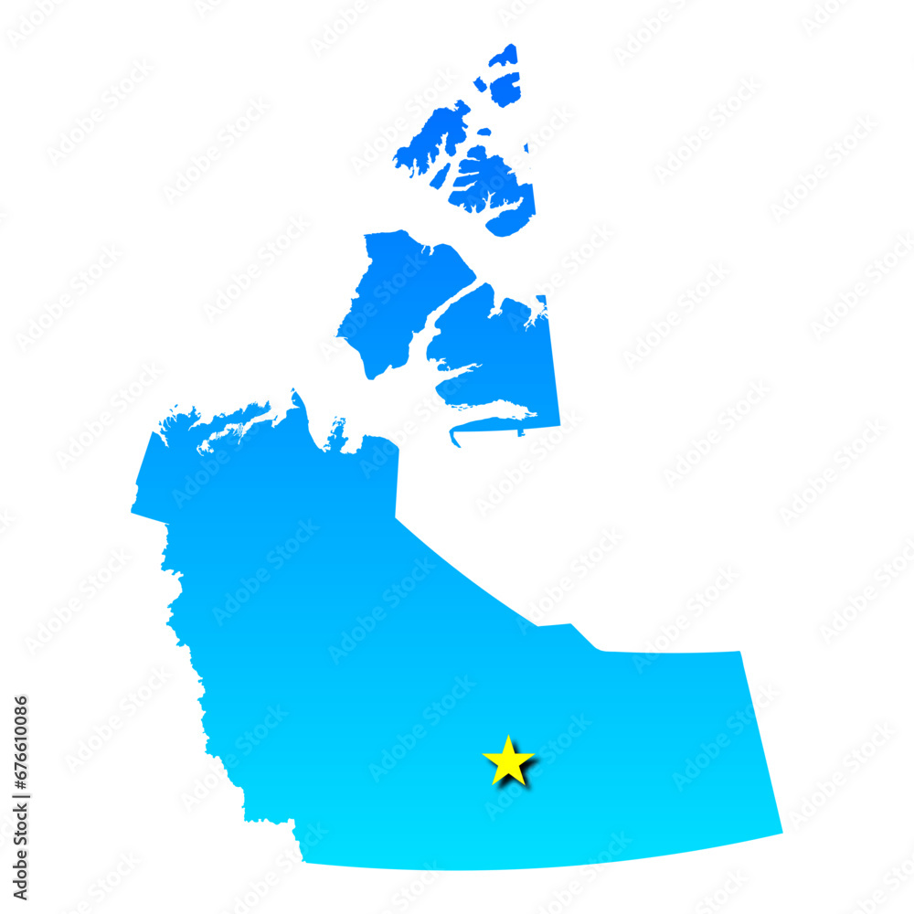 Map of Northwest Territories and its capital city of Yellowknife in ...