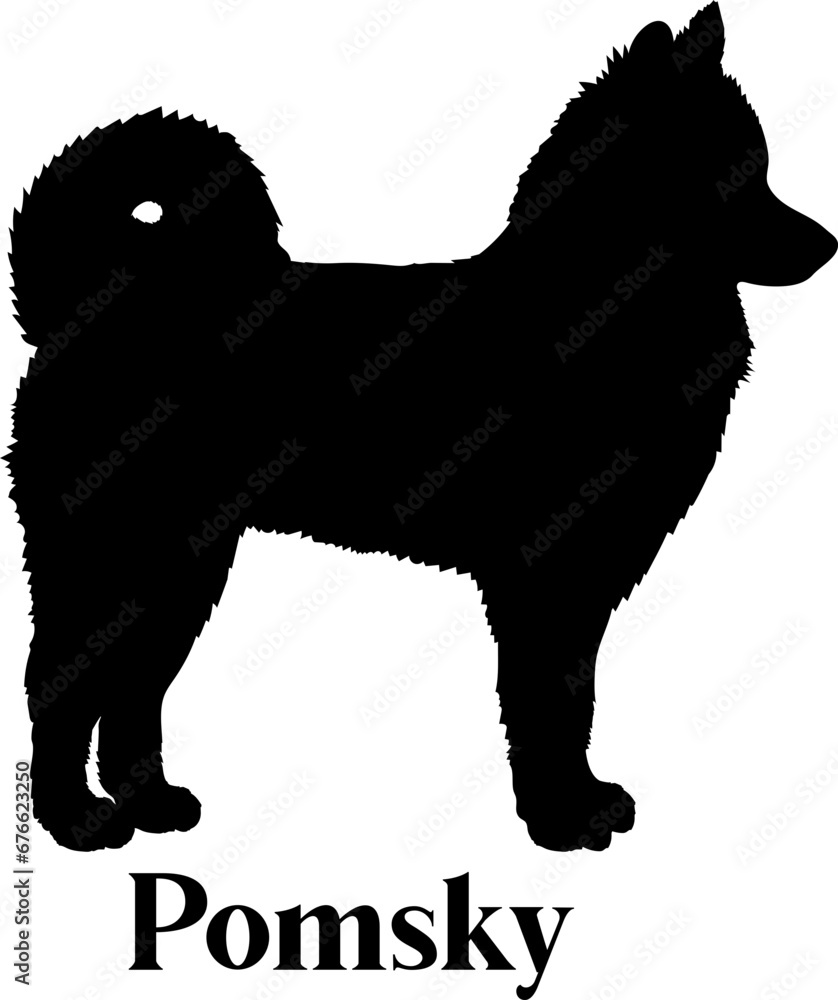 Pomsky Dog silhouette dog breeds logo dog monogram logo dog face vector ...