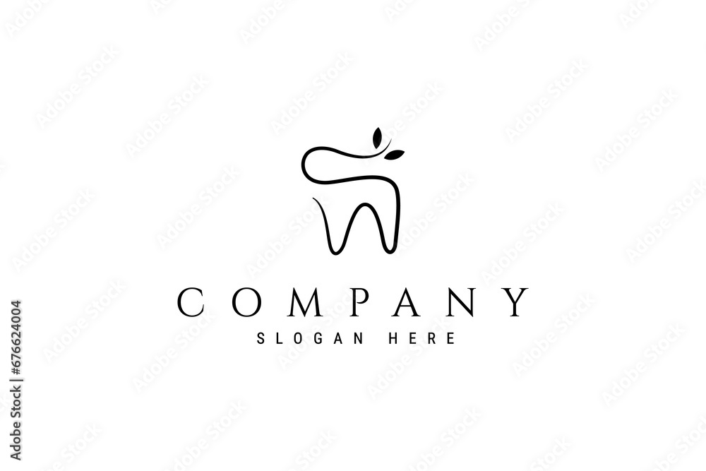 Healthy teeth logo design with natural leaf elements Stock Vector ...