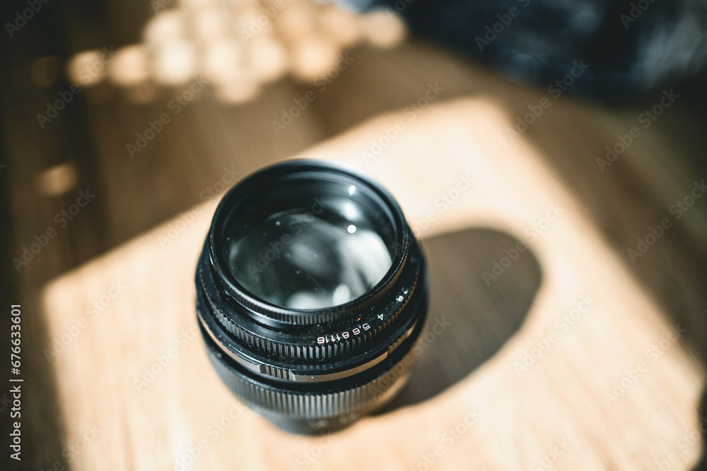 Vintage Camera Lens in Sunlight for Fungus Prevention Stock Photo ...