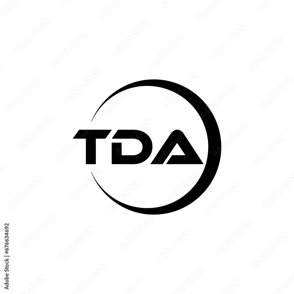TDA letter logo design with white background in illustrator, cube logo ...