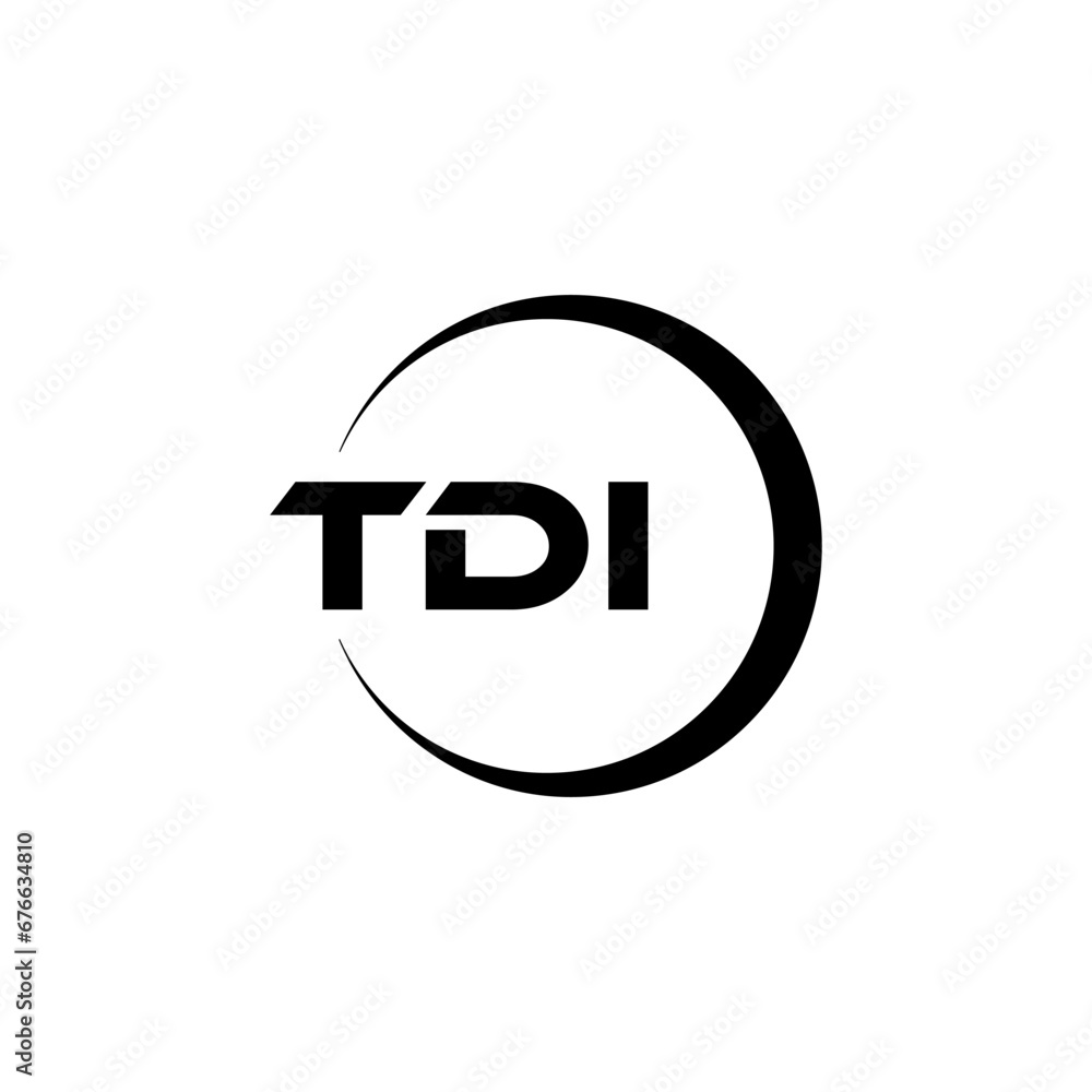 TDI letter logo design with white background in illustrator, cube logo ...