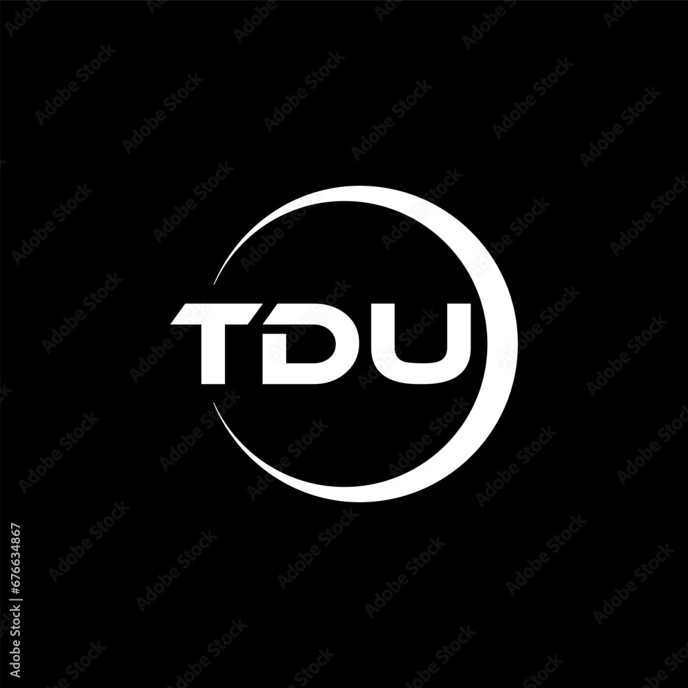 TDU letter logo design with black background in illustrator, cube logo ...