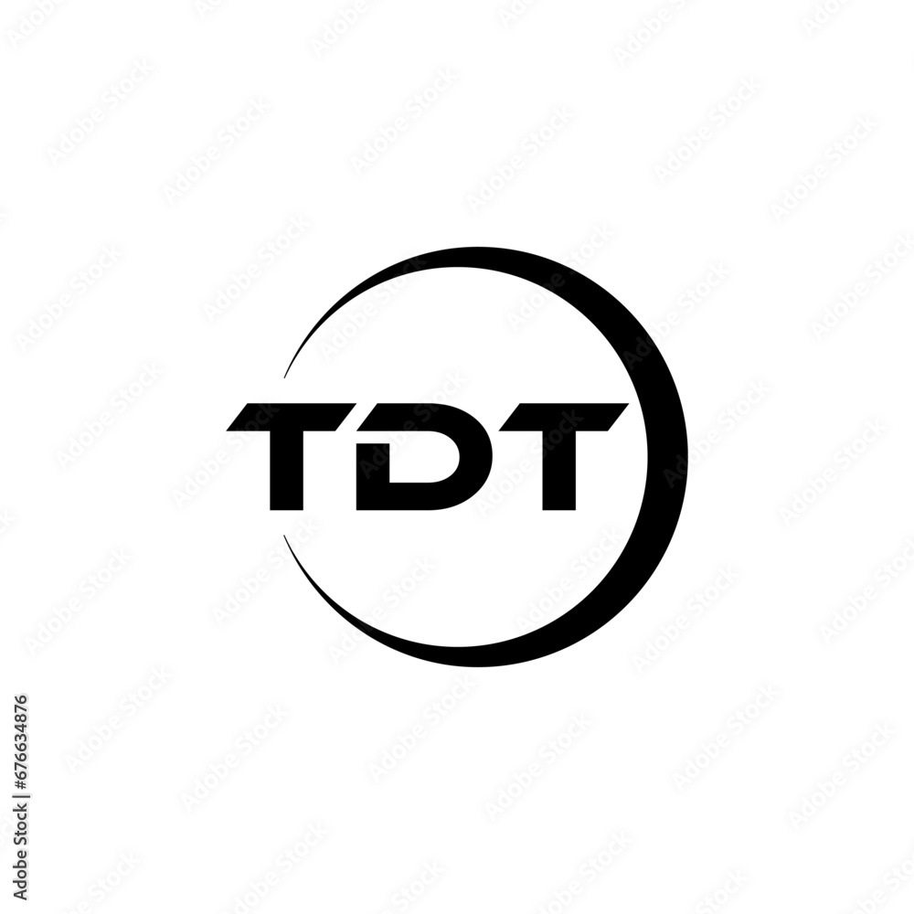 TDT letter logo design with white background in illustrator, cube logo ...