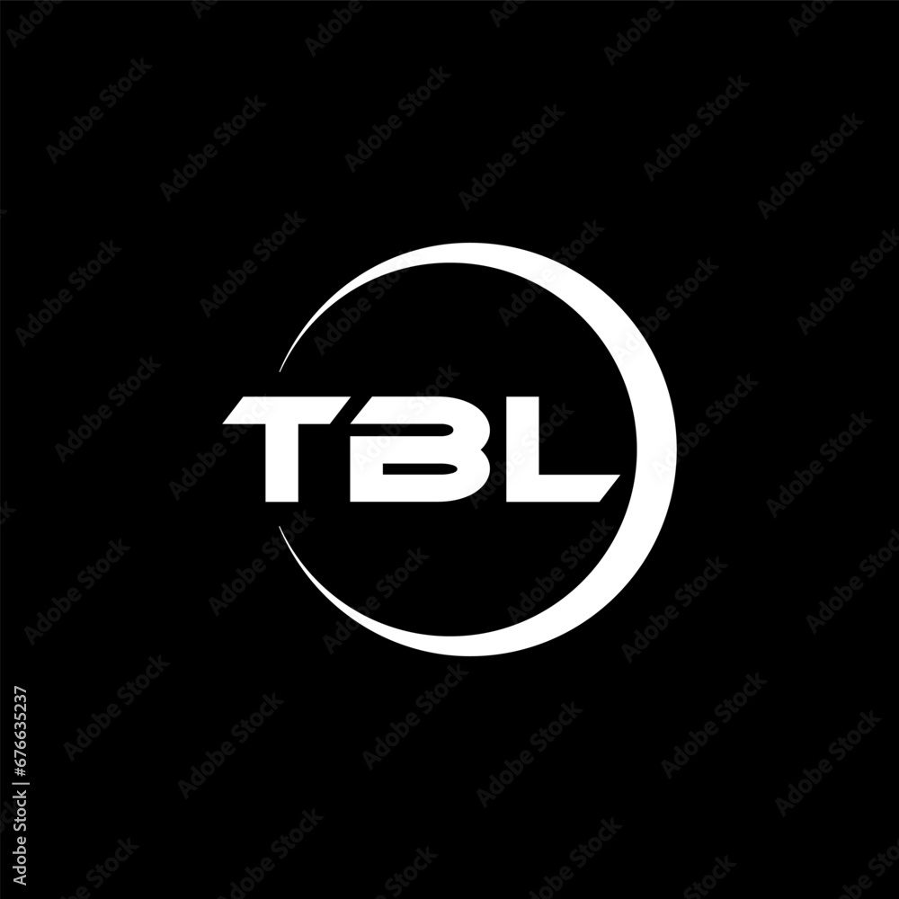 TBL letter logo design with black background in illustrator, cube logo ...