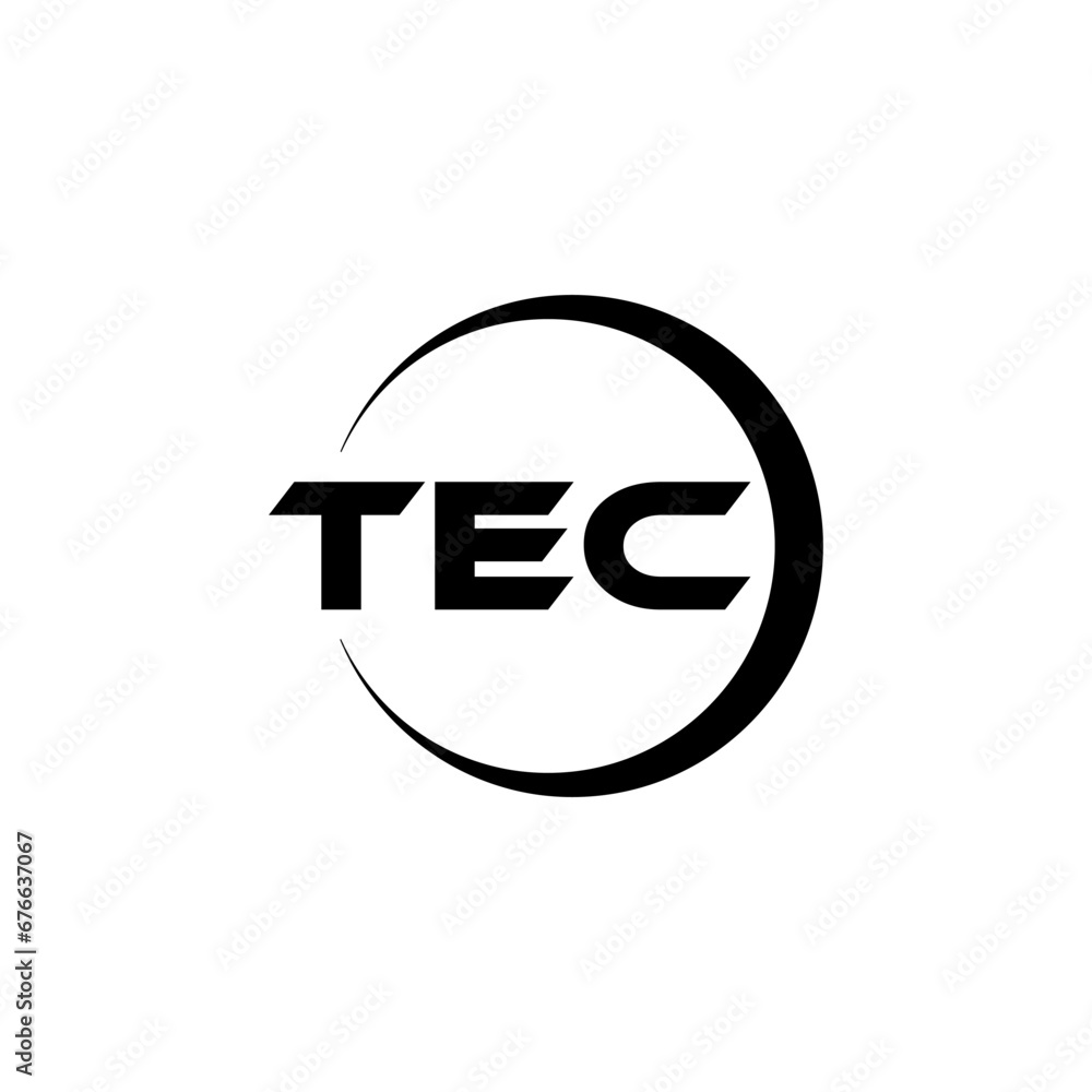 TEC letter logo design with white background in illustrator, cube logo ...