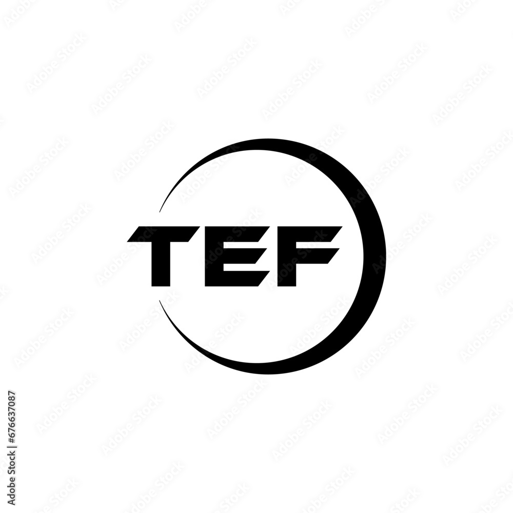 TEF letter logo design with white background in illustrator, cube logo ...
