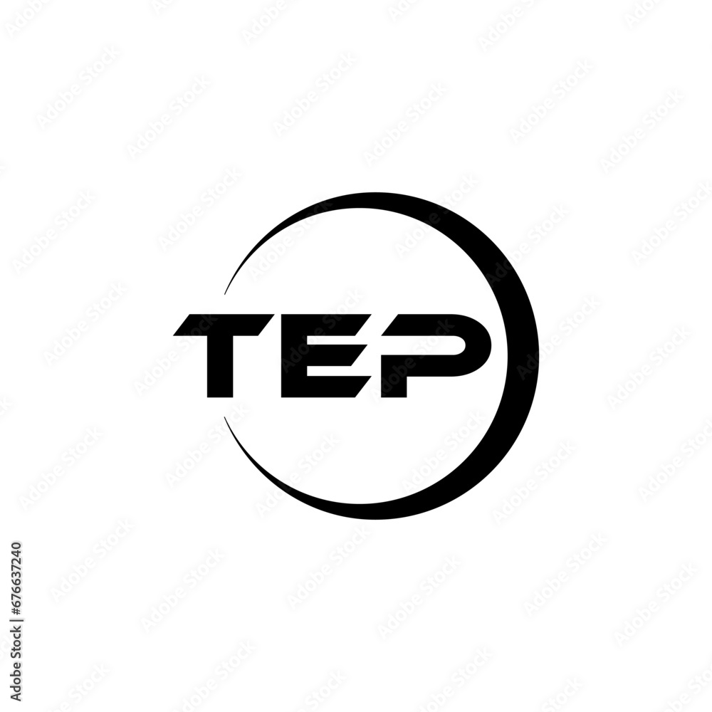 TEP letter logo design with white background in illustrator, cube logo ...