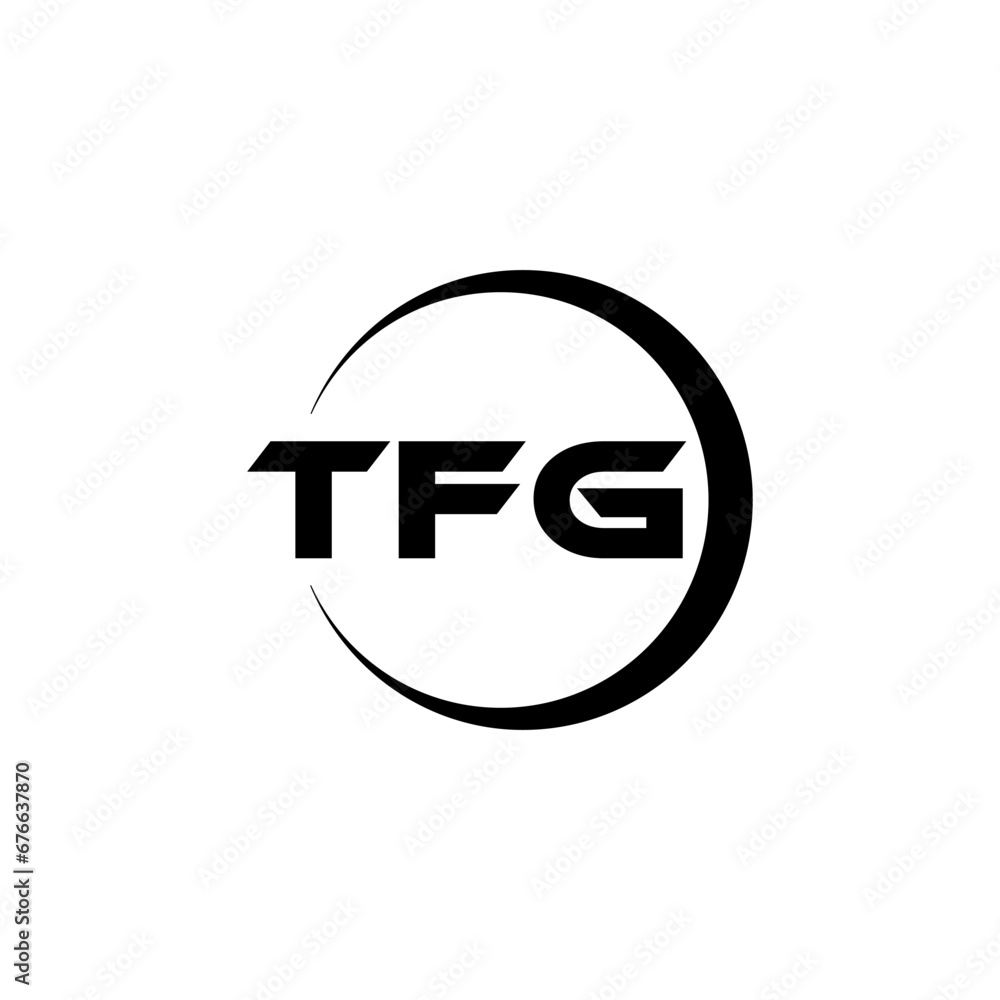 TFG letter logo design with white background in illustrator, cube logo ...