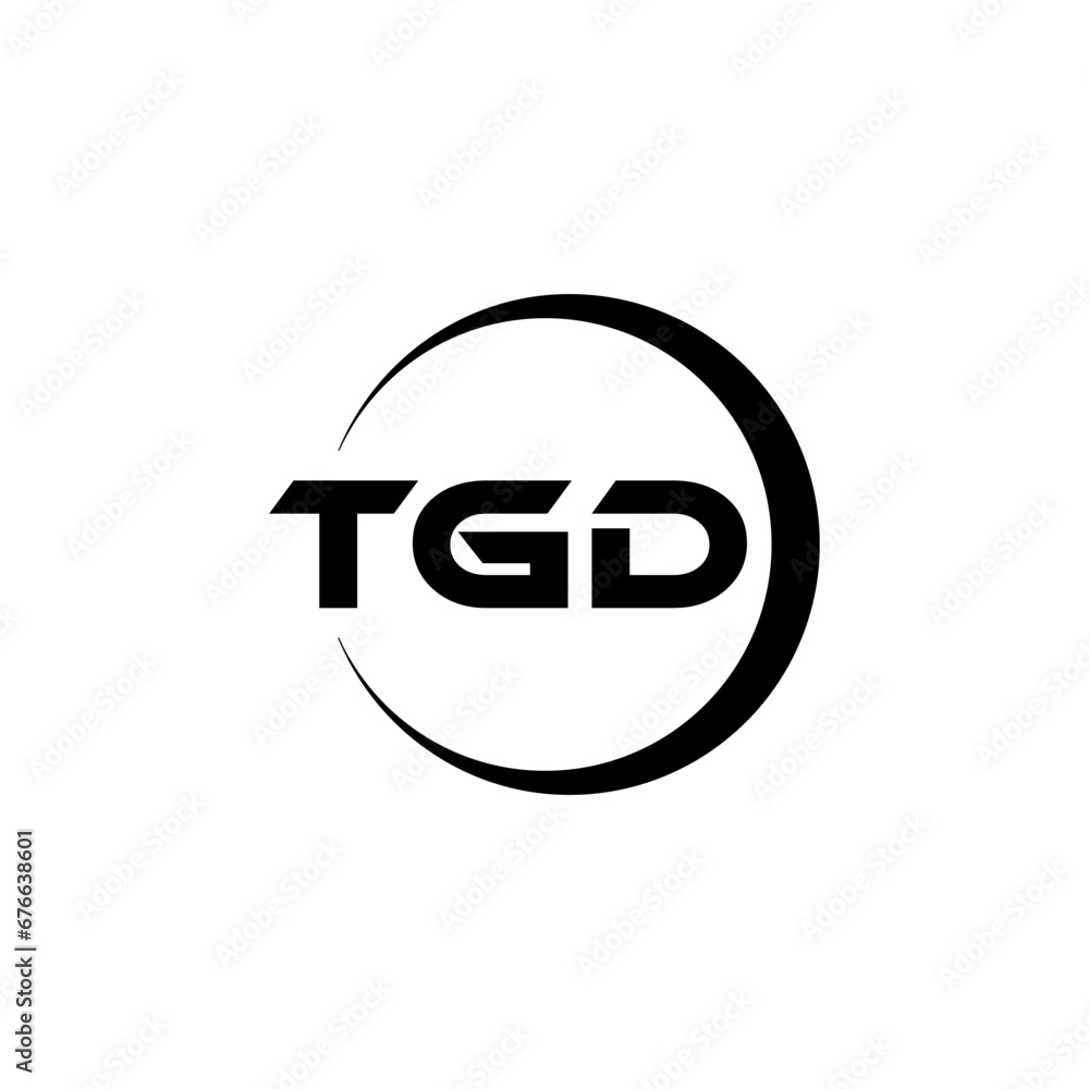 TGD letter logo design with white background in illustrator, cube logo ...
