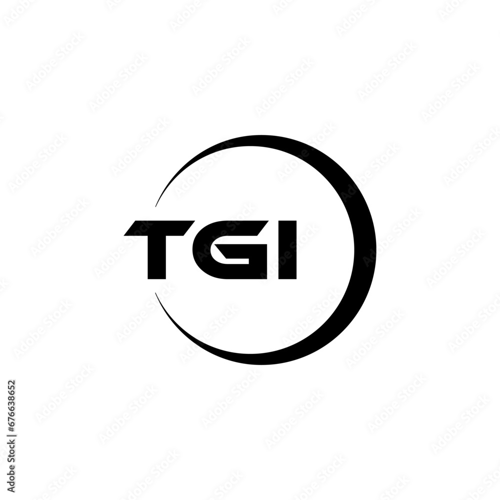 TGI letter logo design with white background in illustrator, cube logo ...
