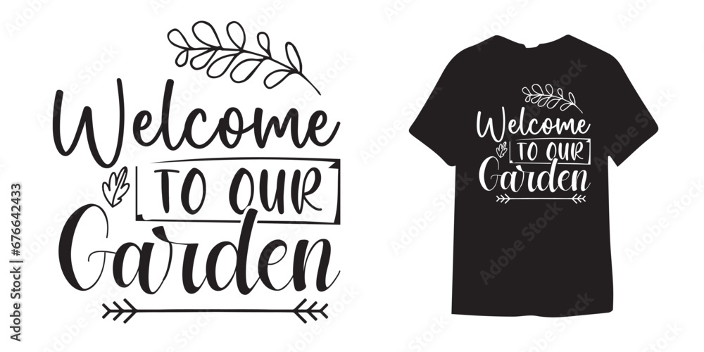 Vecteur Stock Welcome to our garden plant T-shirt Design Bundle, Plant ...