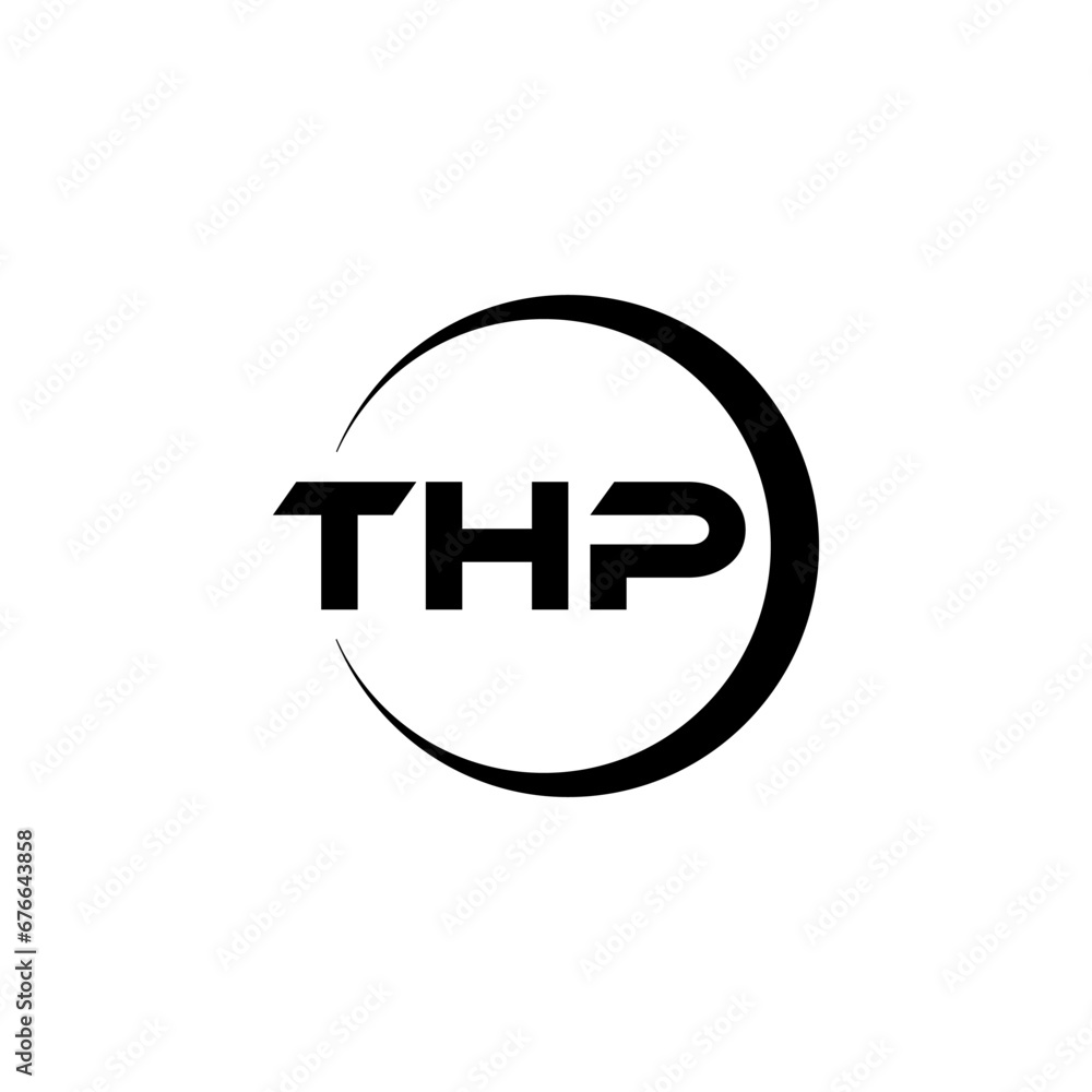 THP letter logo design with white background in illustrator, cube logo ...