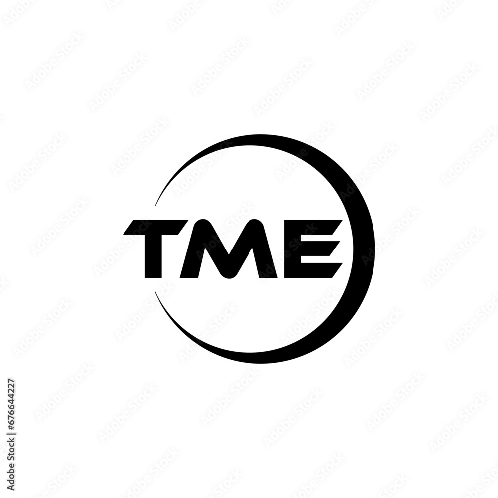 Vecteur Stock TME letter logo design with white background in ...