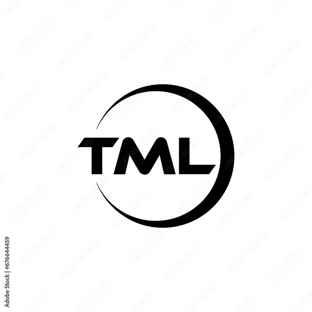 TML letter logo design with white background in illustrator, cube logo ...
