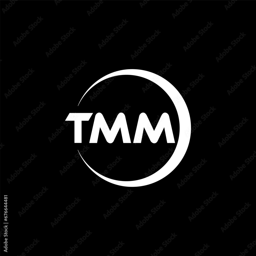 TMM letter logo design with black background in illustrator, cube logo ...