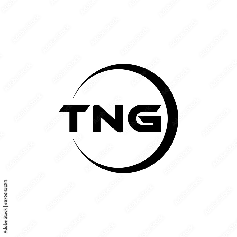 TNG letter logo design with white background in illustrator, cube logo ...