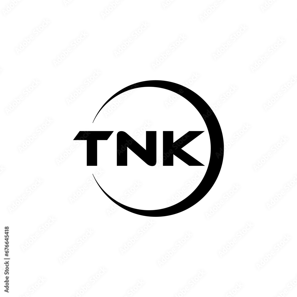 TNK letter logo design with white background in illustrator, cube logo ...