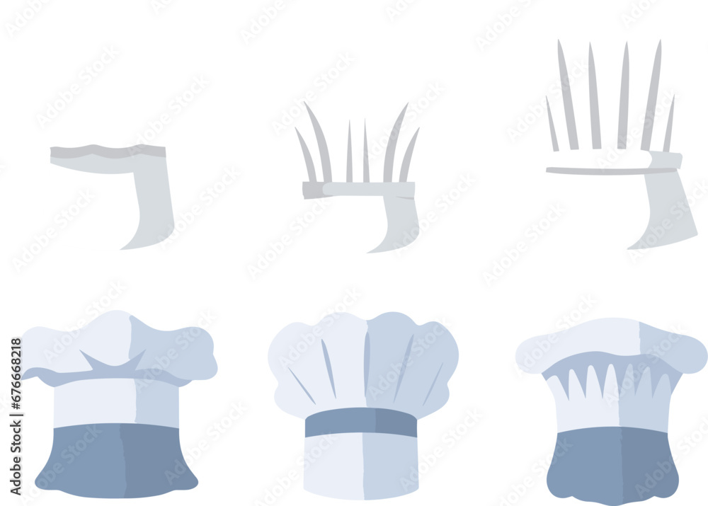 Chef hat icon set. Cartoon illustration of chef hat vector icons for ...