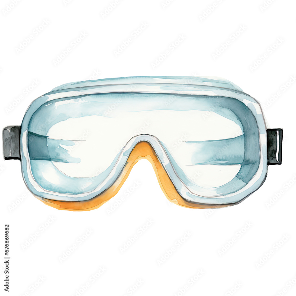 Watercolor Safety Goggles Clipart Illustration. Isolated elements on a ...