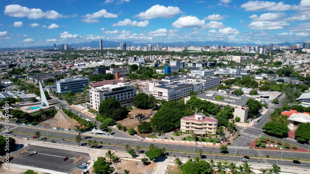 Aerial cinematic footage of the city of Santo Domingo, Capital Of ...
