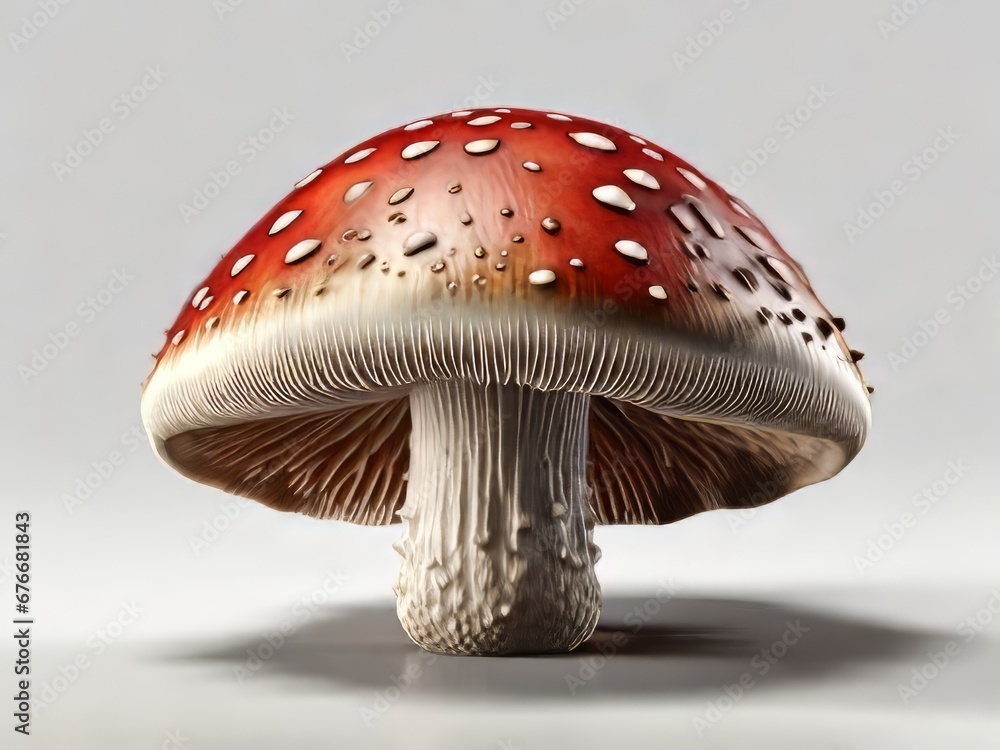 Una representación realista y muy detallada de un hongo, con branquias ...