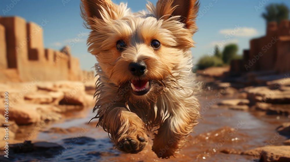 Cute Small Dog Runs Fast Over, Desktop Wallpaper Backgrounds ...