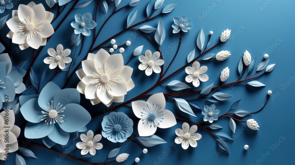 Paper Craft Leaf Border Winter Season, Desktop Wallpaper Backgrounds ...