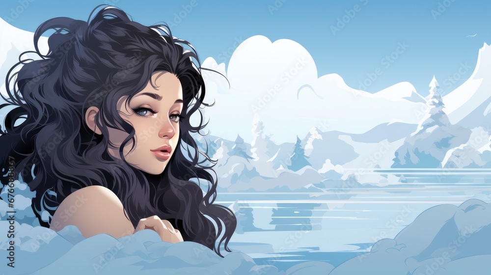 Young Woman Relaxing Hot Tub Thermal, Desktop Wallpaper Backgrounds ...