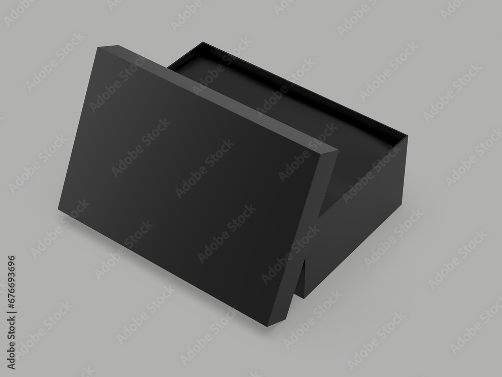 Blank shoe box packaging template, 3d illustration. Stock Illustration ...