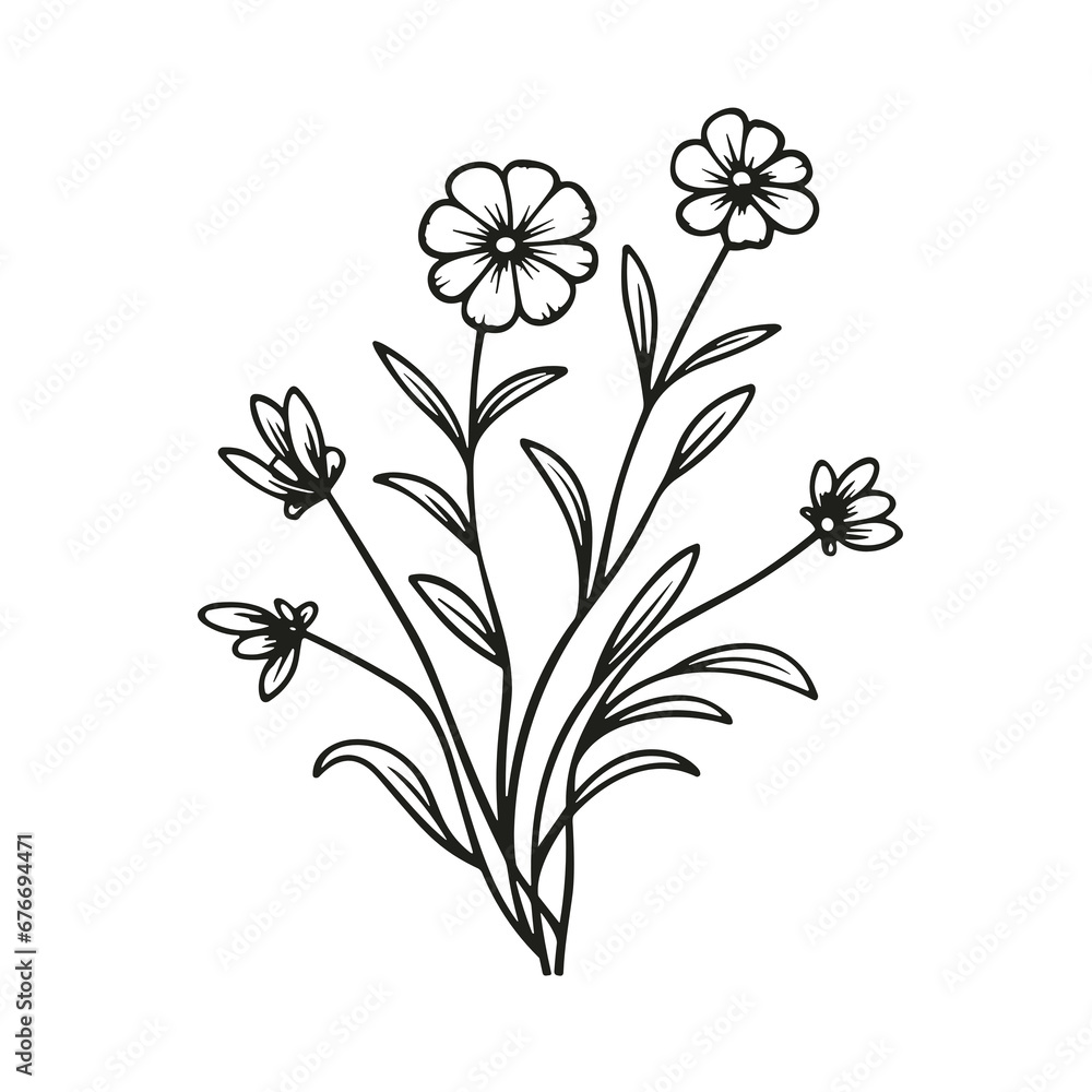 line drawing, line art png, line art prints, spring clipart, line art ...