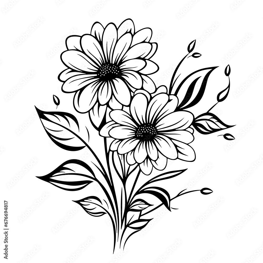 line drawing, line art png, line art prints, spring clipart, line art ...