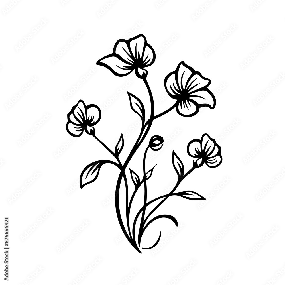 line drawing, line art png, line art prints, spring clipart, line art rose, rose clipart, floral ...