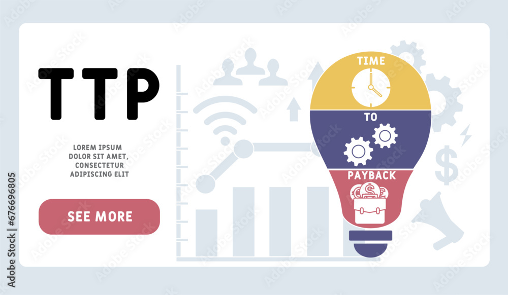 TTP time to payback business concept background. vector illustration ...